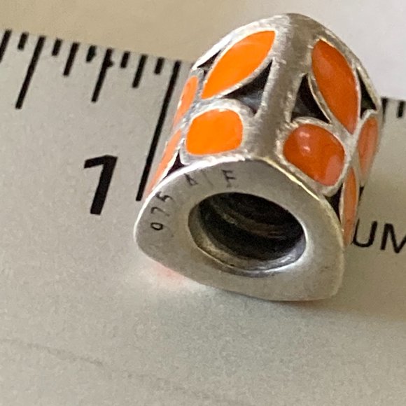 Pandora | Jewelry | Pandora Retired Pyramid Shaped Orange And Silver ...